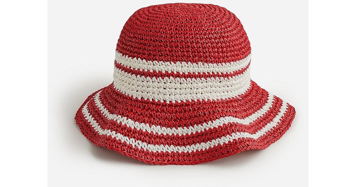 J.Crew Round Packable Hat in Red | Lyst