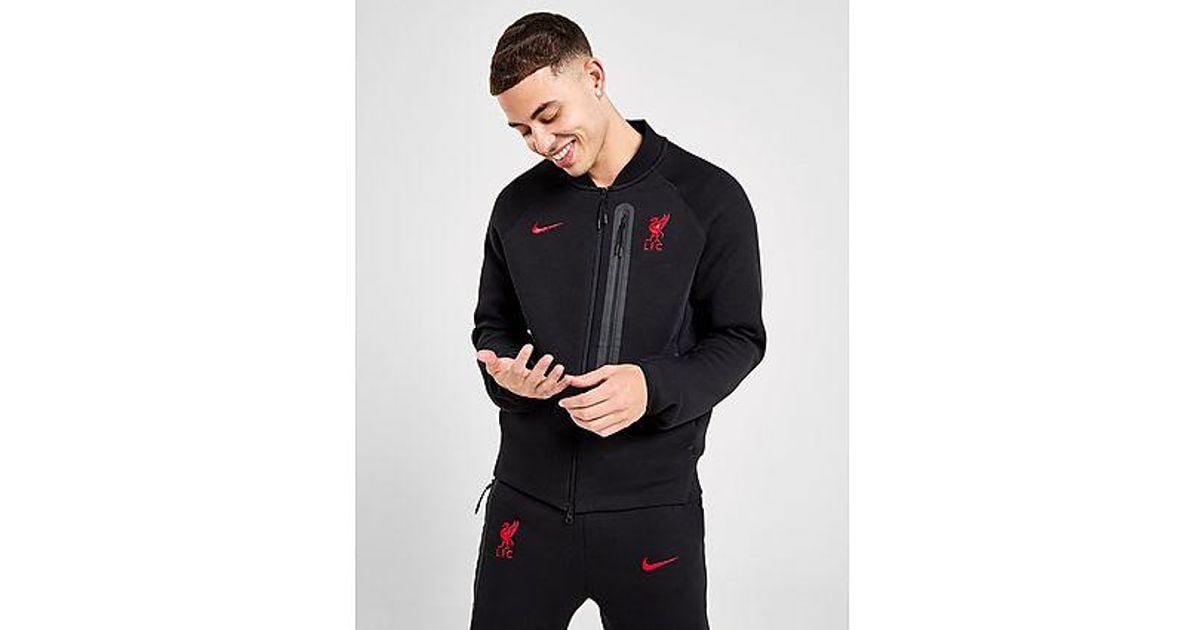 Nike Liverpool Fc Tech Fleece Jacket in Black for Men | Lyst UK