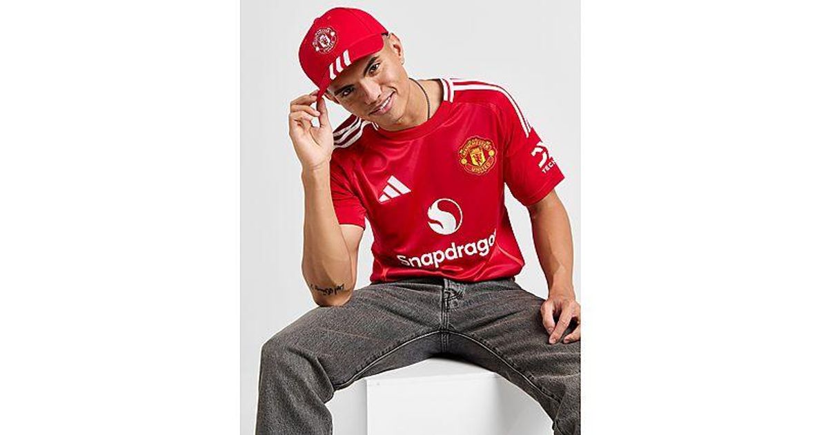 adidas Manchester United Fc Baseball Cap in Red | Lyst UK