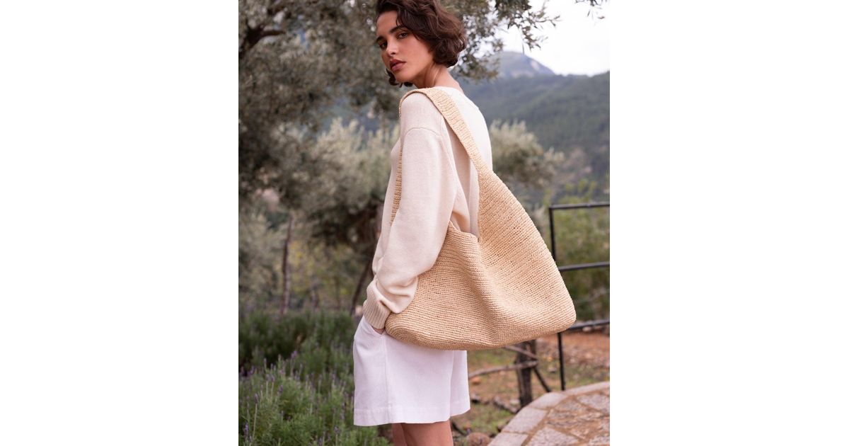 Jenni Kayne Raffia Isla Bag in Gray | Lyst