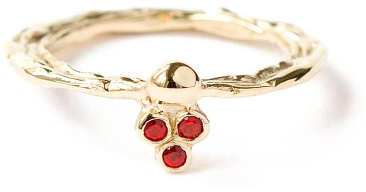 LaParra Jewels 9kt Yellow Gold Stackable Ring With Rubies in Metallic ...