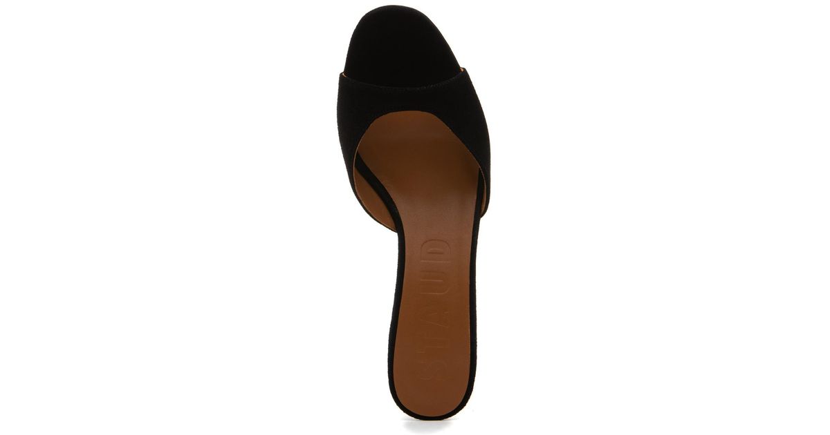 STAUD "Staud Brigitte Mule Sandal Suede in Black | Lyst