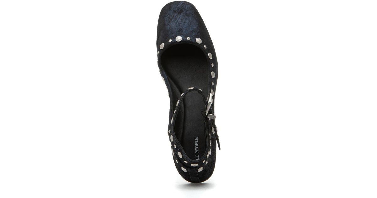 Free People "Free People Mystic Mary Jane Flat Bright Metallic in Black ...