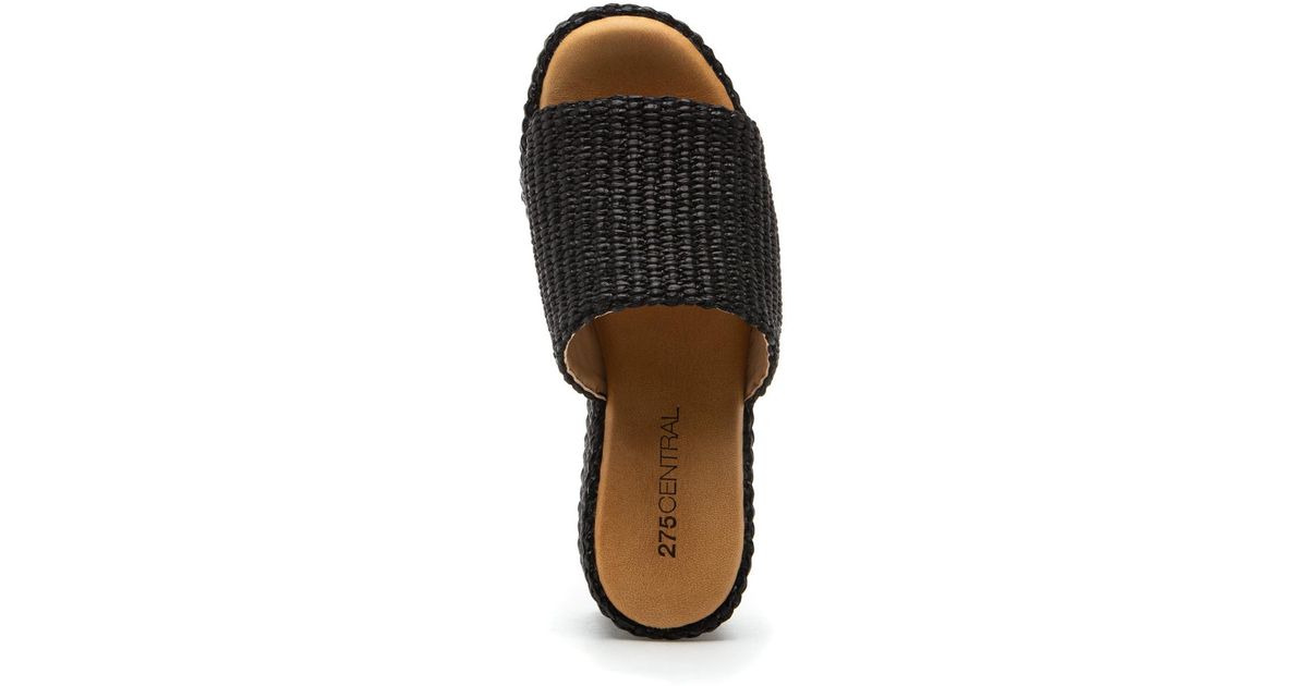 275 Central "275 Central Sienna Sandal Raffia in Black | Lyst
