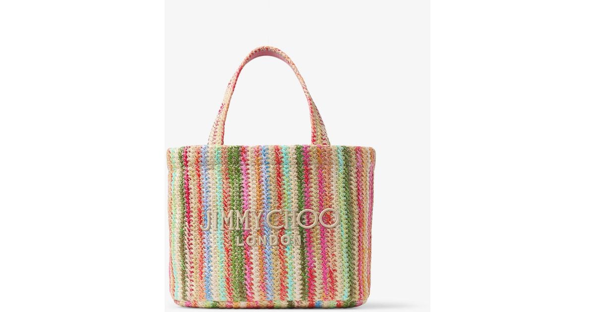 Jimmy Choo Beach Tote East-West Mini in Red | Lyst UK
