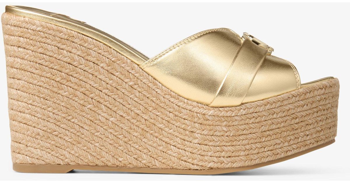 Jimmy Choo Leda Wedge 100 in Natural | Lyst