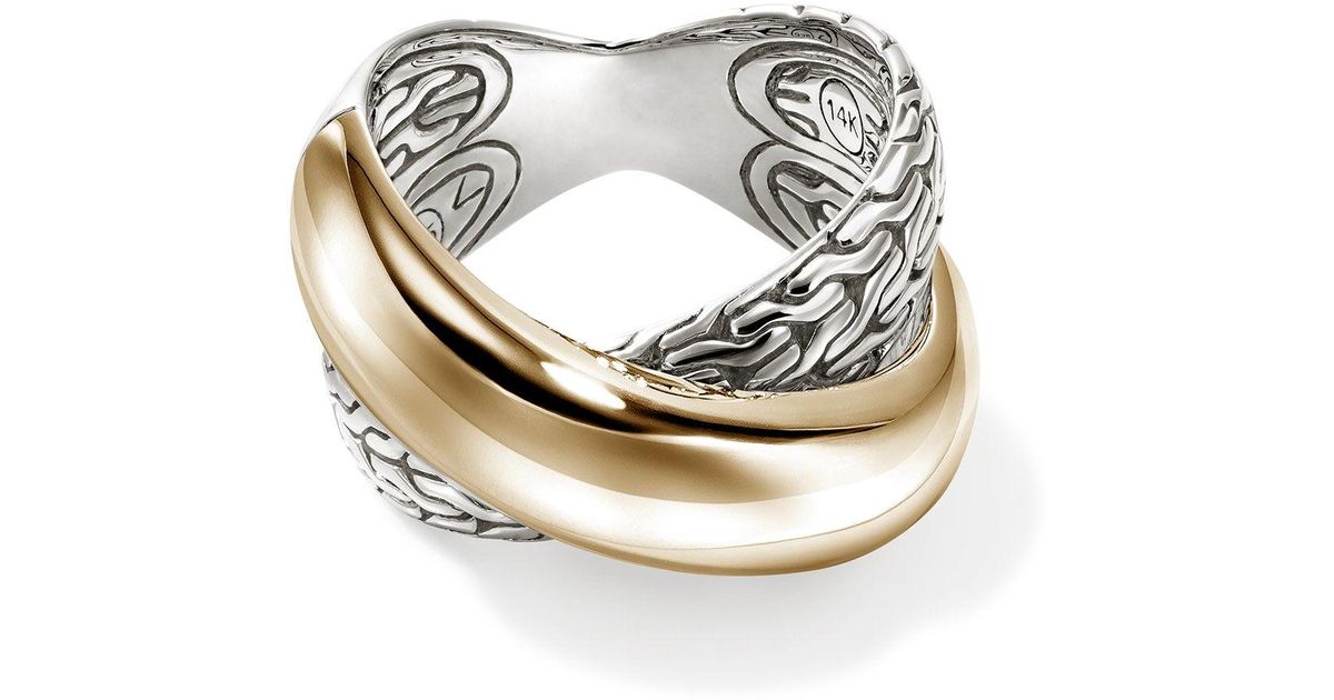 John Hardy Jh Essential Crossover Ring in Metallic | Lyst