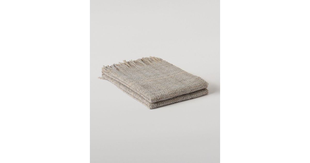 Johnstons of Elgin Luxury Texture Throw in Grey | Lyst UK