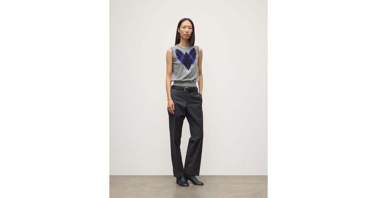 Johnstons of Elgin Le Jabots Cashmere Tank in White | Lyst UK