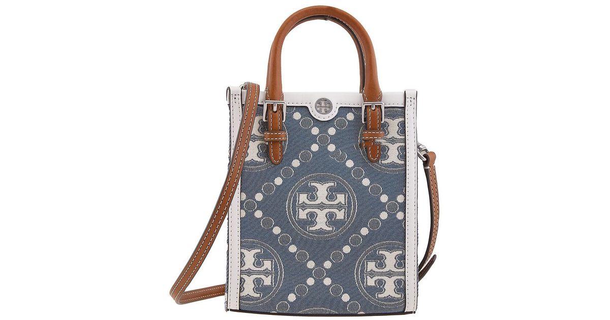 Tory Burch T Monogram Mini Jacquard Shoulder Bag in Blue | Lyst