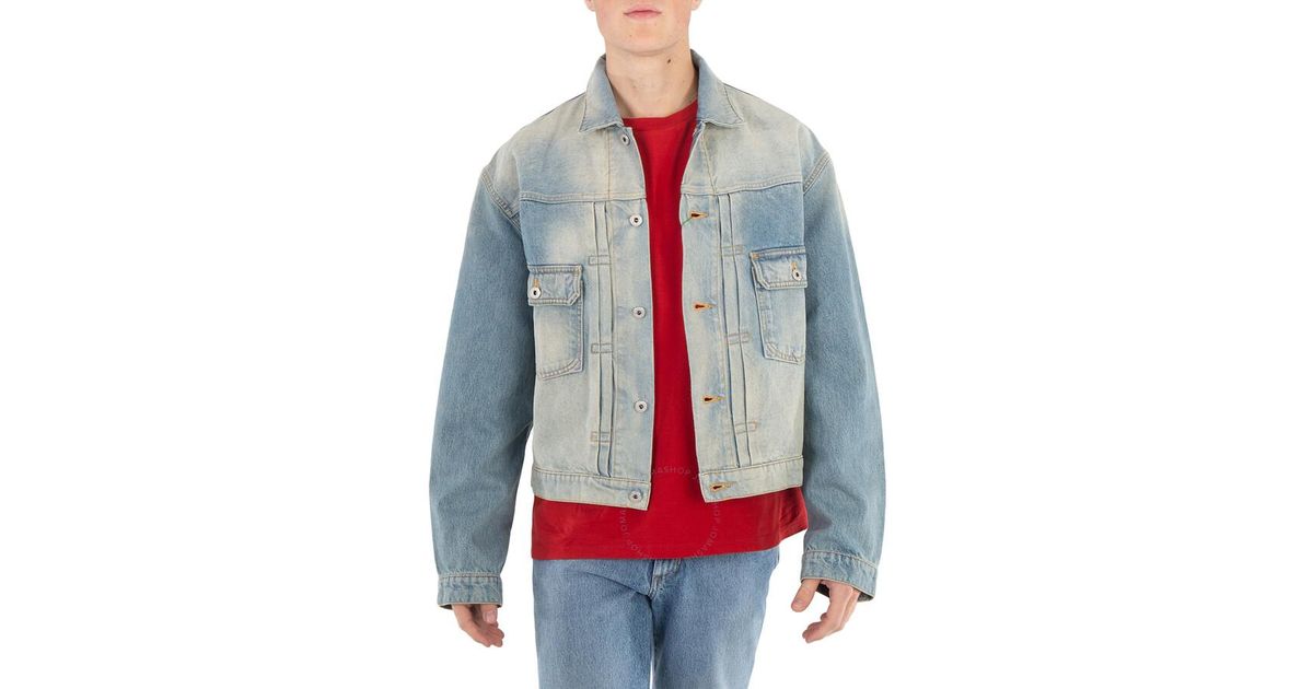 KENZO Faded Bleach Dirty Trucker Denim Jacket in Blue for Men | Lyst
