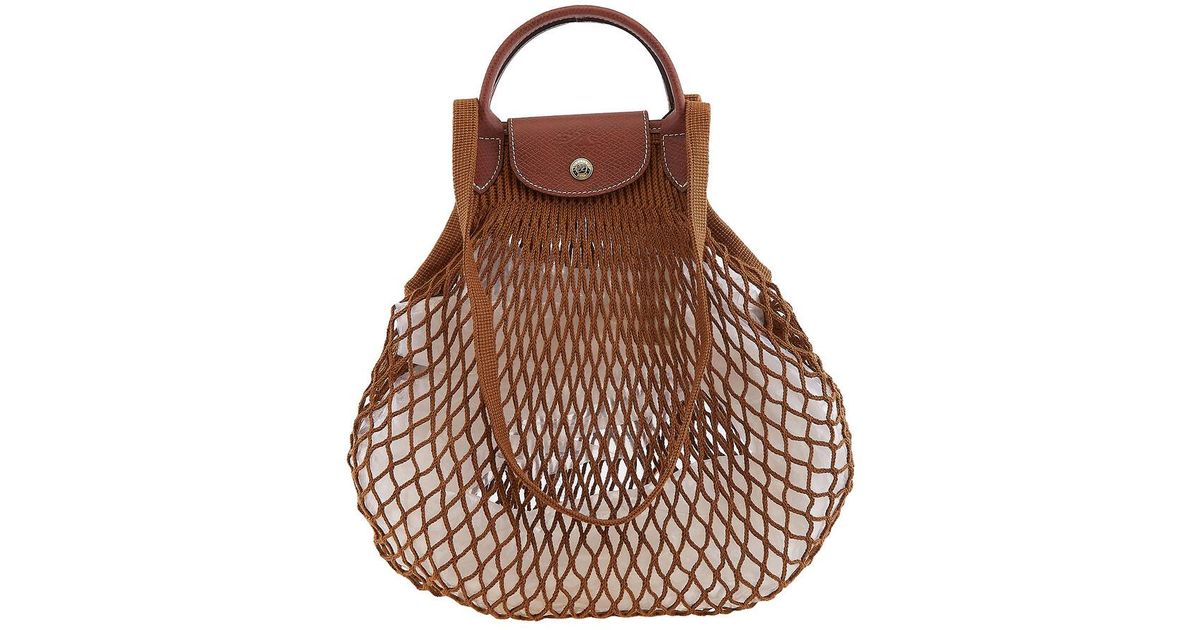 Longchamp Le Pliage L Filet Mesh Shoulder Bag in Brown | Lyst