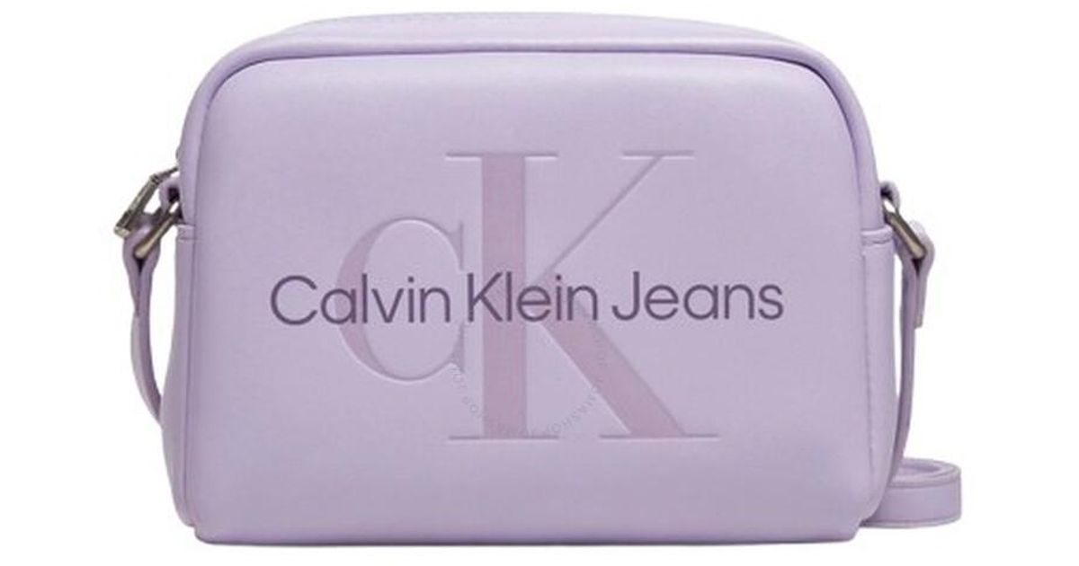 Calvin Klein Logo-Print Ck Sculpted Camera Bag in Purple | Lyst