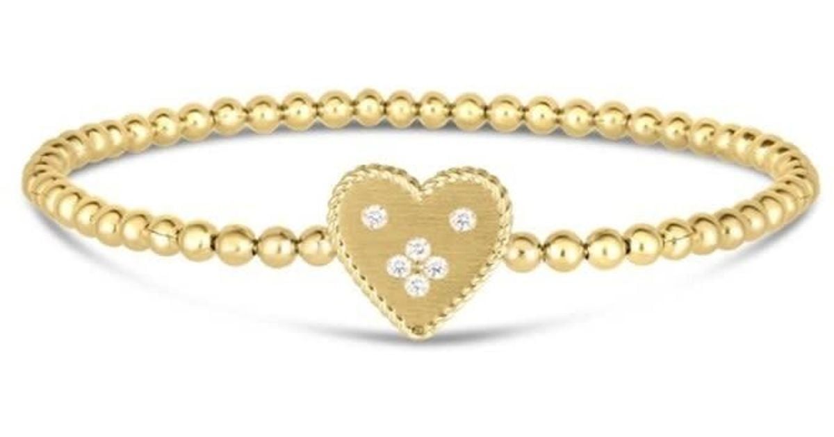 Roberto Coin 18K Venetian Princess Small Heart Medallion Bracelet in ...