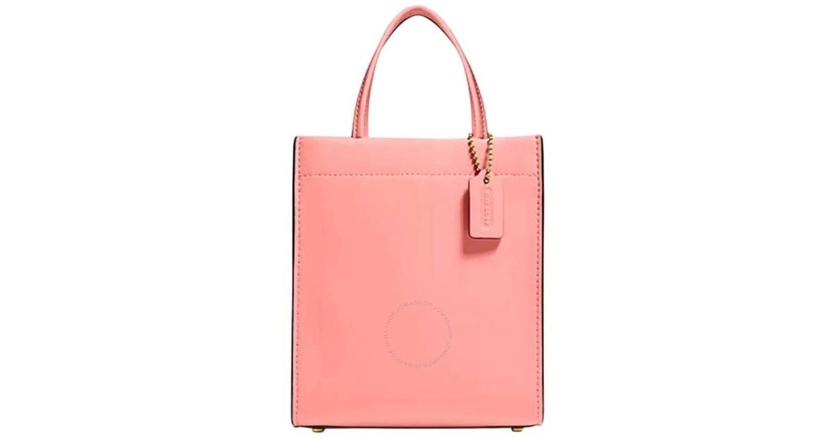 COACH Mini Cashin Leather Tote Bag in Pink | Lyst