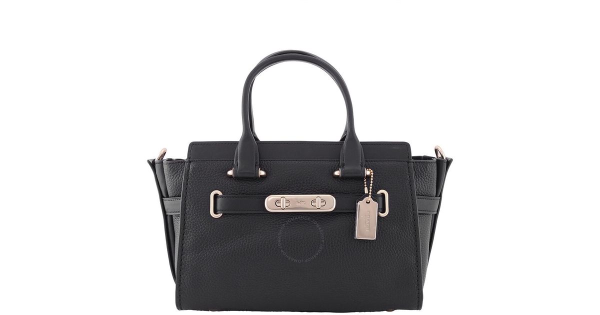 COACH Pebble Leather Swagger 27 Shoulder Bag in Black | Lyst