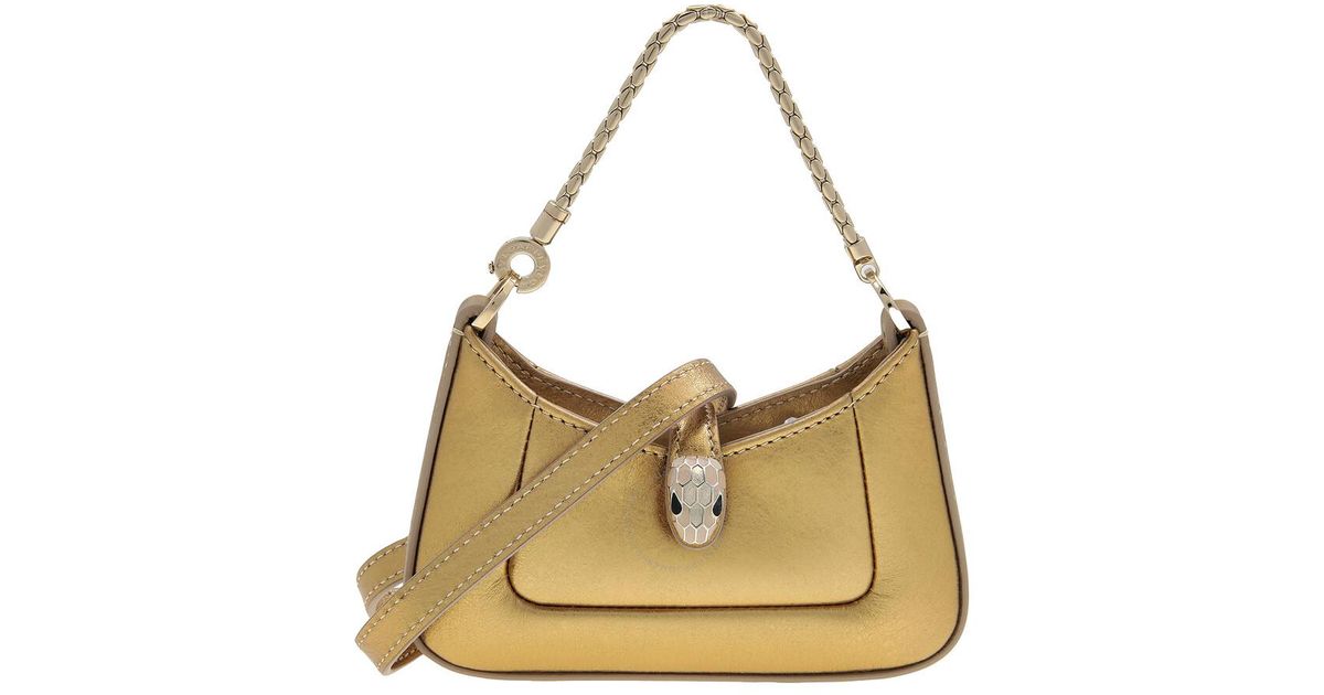 BVLGARI Mini Serpenti Baia Leather Shoulder Bag in Metallic | Lyst