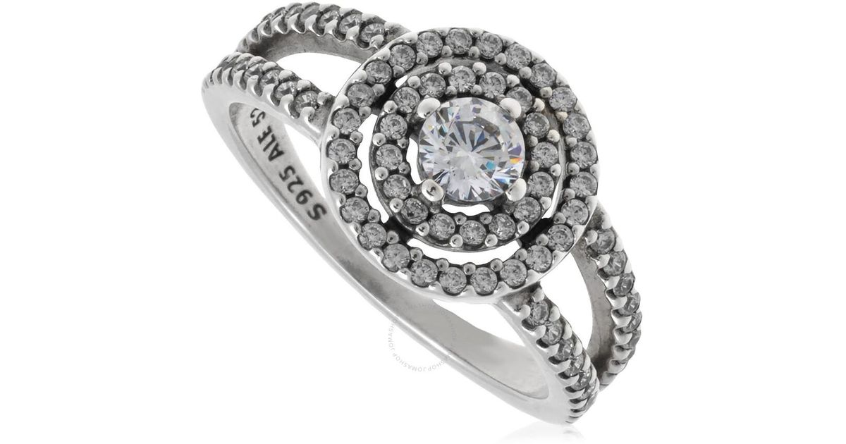 PANDORA Ladies Sterling Sparkling Double Halo Ring in White | Lyst Canada