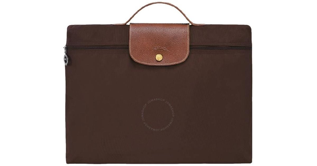 Longchamp Le Pliage Canvas Briefcase in Brown | Lyst