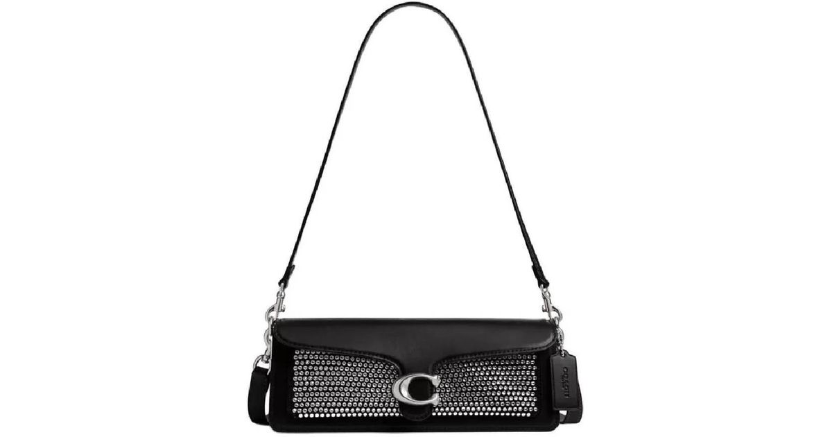 COACH Tabby 28 Crystal Embossed Shoulder Bag in Black | Lyst UK