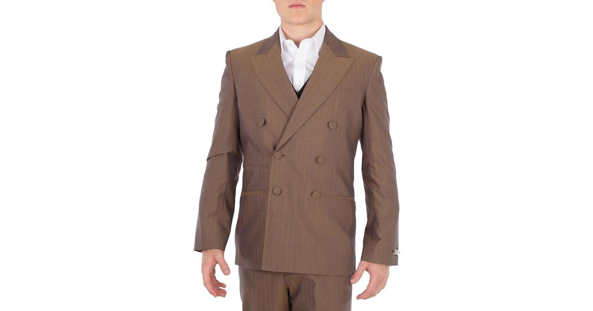 Burberry Herringbone Double-Breasted Wool Blazer, Brand Size 48R (Us in ...