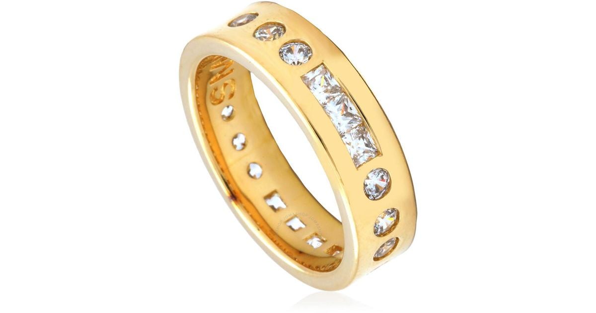 Apm Monaco Ladies Smile Morse Code Ring in Metallic | Lyst