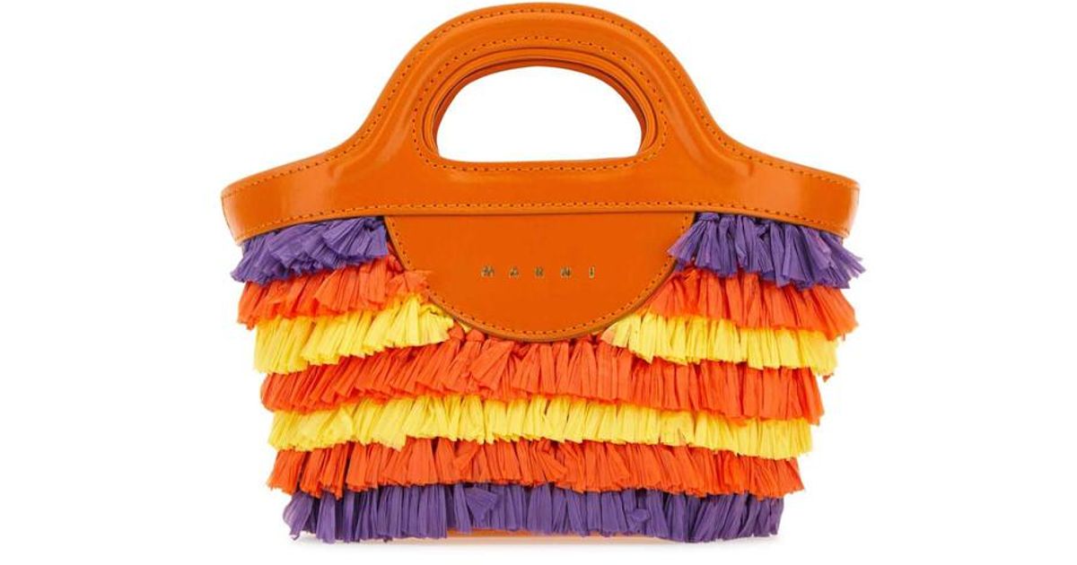 Marni Fabric Micro Tropicalia Summer Handbag in Orange | Lyst UK