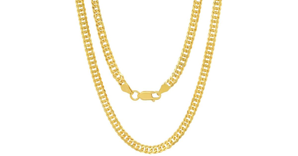 Kylie Harper Italian 14K Over Miami Cuban Double Curb Chain in Metallic ...