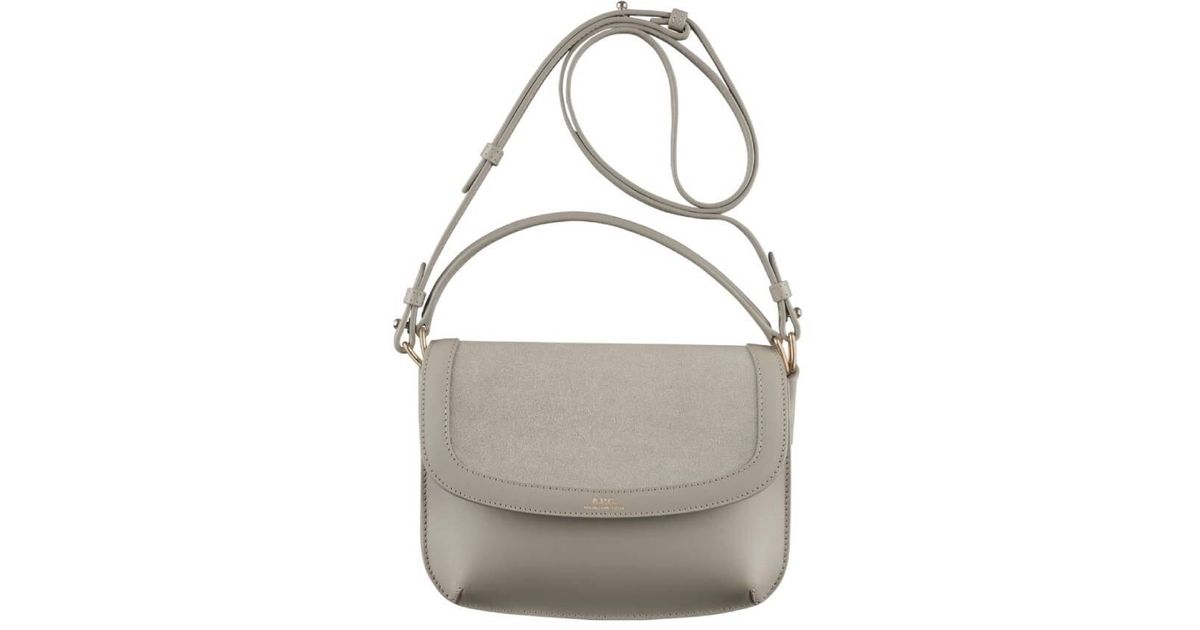 A.P.C. Sarah Mini Leather Shoulder Bag in Gray | Lyst