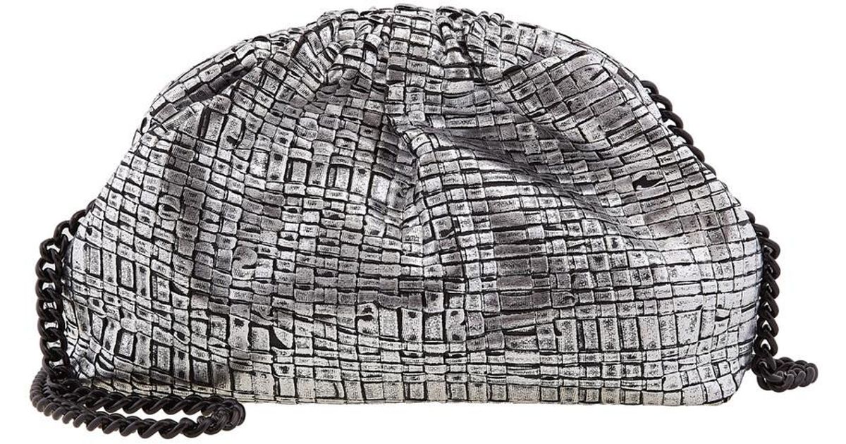 Maria La Rosa Mini Game Laminated Clutch Bag in Gray | Lyst