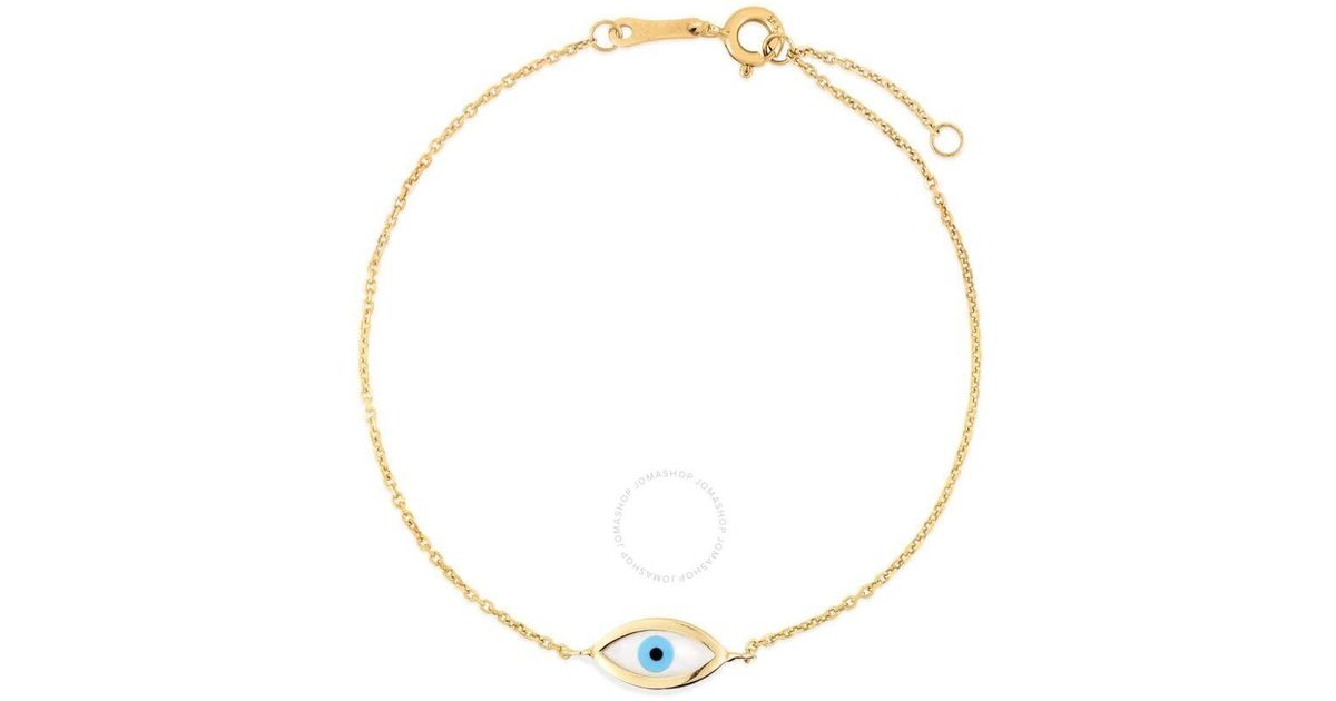 Tresorra 14K Mop & Enamel Evil Eye Bracelet in Metallic | Lyst