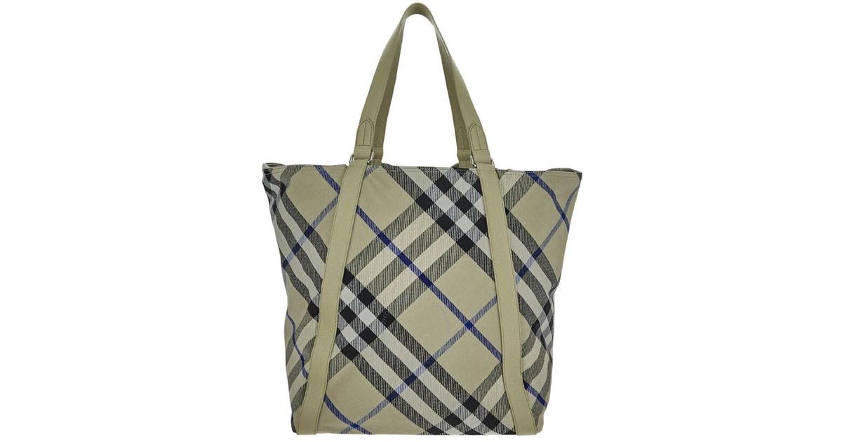 Burberry Check Jacquard Festival Tote Bag in Green for Men | Lyst