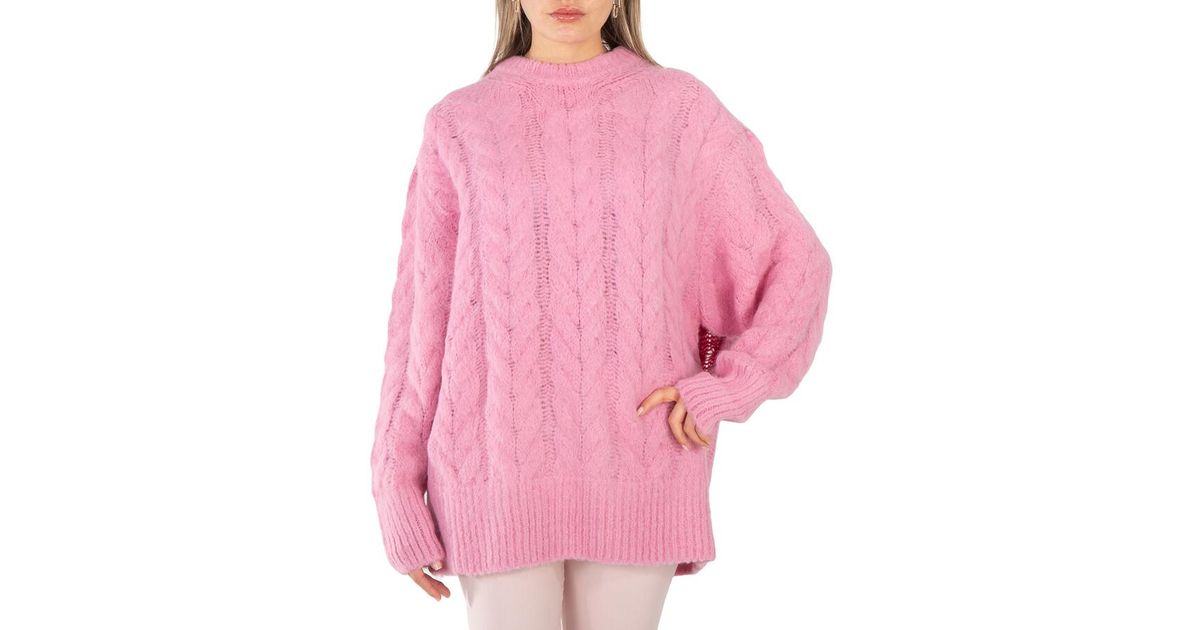 Stella McCartney Ladies Cable Knit Cape Jumper in Pink | Lyst