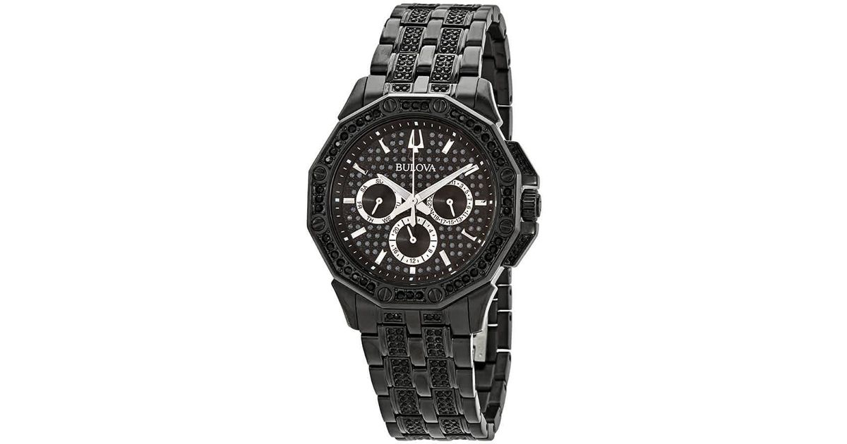 Bulova Octava Black Dial Mens Multifunction Watch for Men - Lyst
