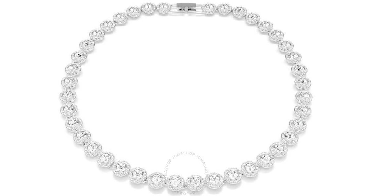 Swarovski Una Angelic Round Crystal Tennis Necklace in Metallic | Lyst