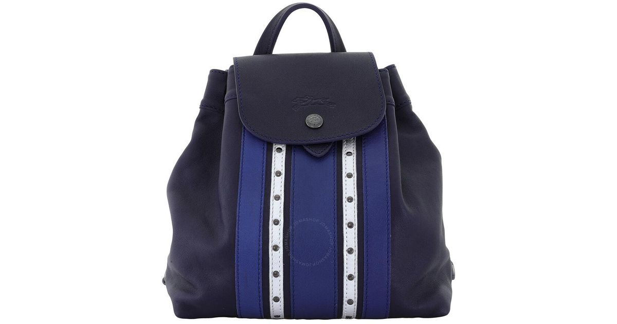 Longchamp Le Pliage Cuir S Rock Backpack in Blue | Lyst