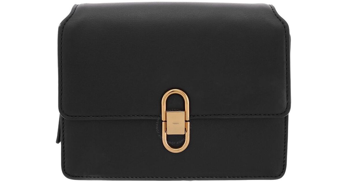 Fossil Small Avondale Leather Crossbody Bag in Black | Lyst UK