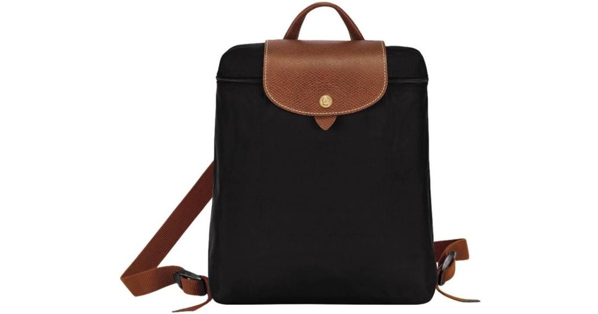 Longchamp Le Pliage Original M Canvas Backpack in Black | Lyst