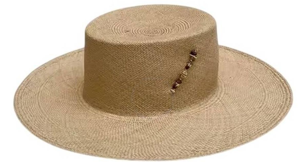Van Palma Alba Straw Large Brim Sun Hat in Brown | Lyst UK
