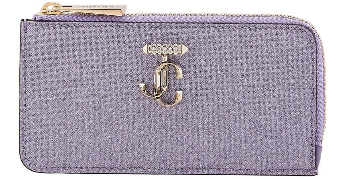 Jimmy Choo Jc Emblem Zip Card Holder in Purple | Lyst