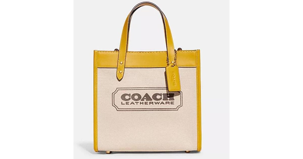 COACH Field Tote 22 in Yellow | Lyst UK