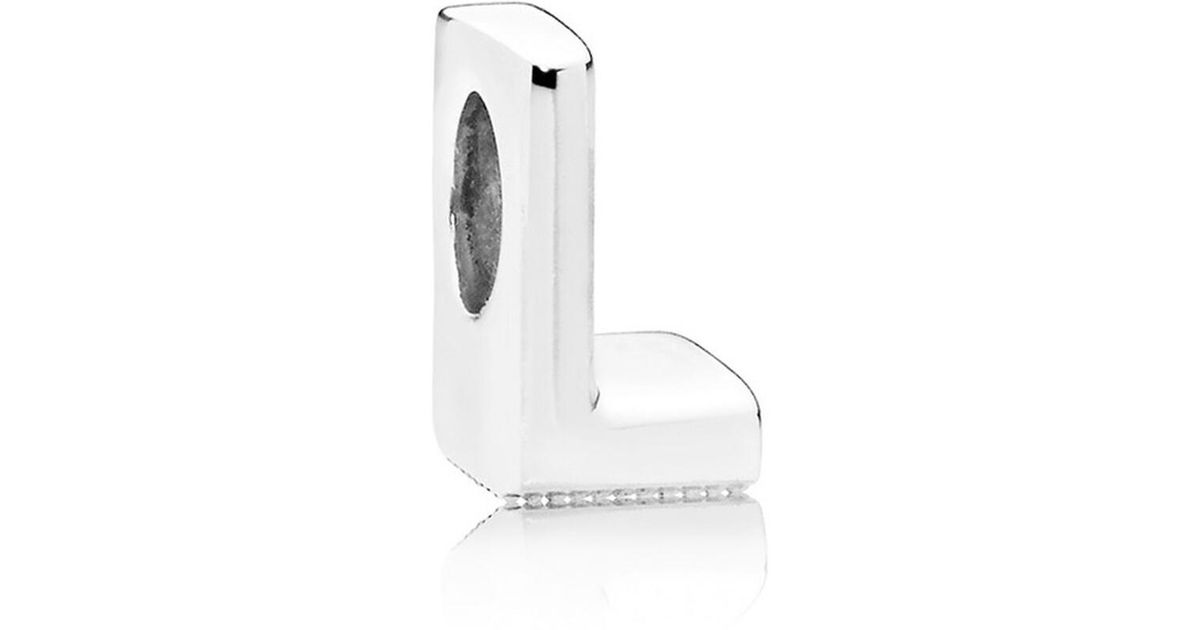 PANDORA Letter L Charm in White | Lyst