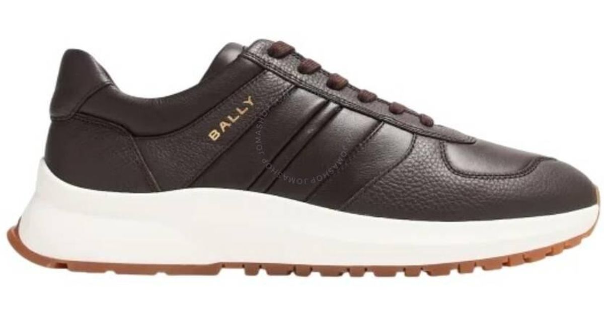 Bally Darsyl Grained Leather Low-Top Sneakers, Brand Size 9 Us in Brown ...