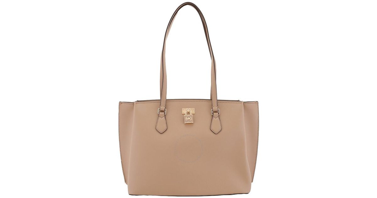 Michael Kors Ruby Large Saffiano Leather Tote Bag in Natural | Lyst