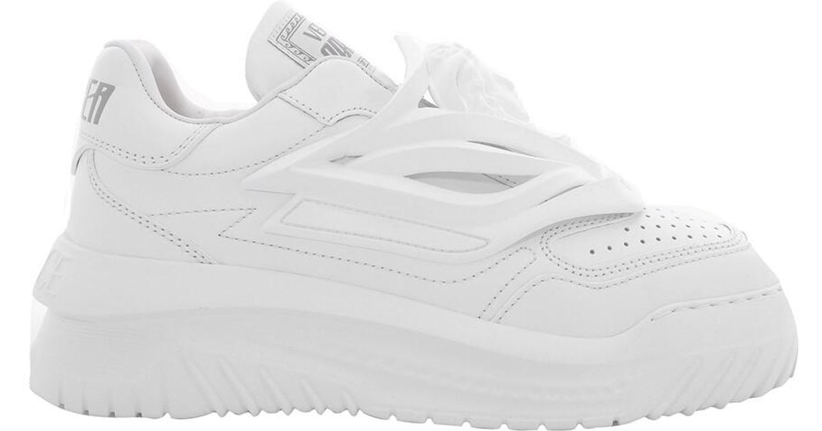 Versace Leather Odyssea Sneakers in White for Men | Lyst UK