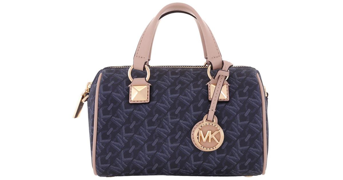 Michael Kors Grayson Signature Logo Duffle Crossbody Bag in Blue | Lyst UK