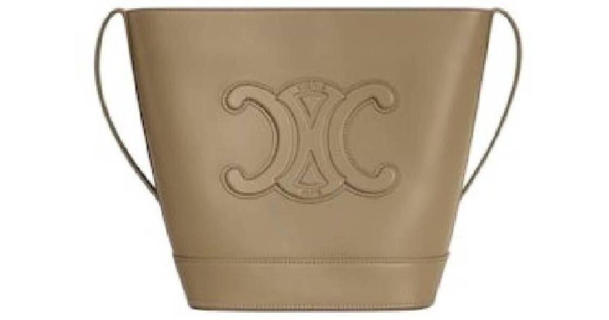 Celine Triomphe Bucket Cuir in Natural | Lyst
