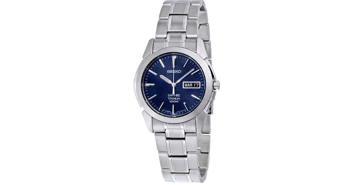Seiko Blue Dial Titanium Mens Watch for Men - Lyst