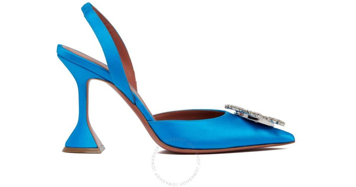 AMINA MUADDI Ladies Satin Ocean Begum Sling Heels, Brand Size 37 Us in ...