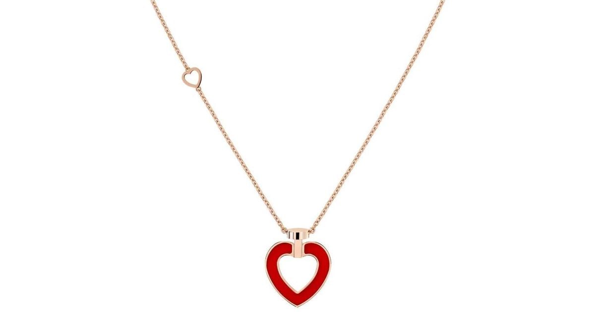 Fred Pretty Medium Model Heart Pendat Necklace in Metallic | Lyst UK